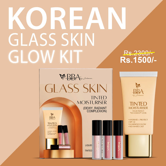 Korean Glass Skin Glow Kit | Tinted Moisturizer + Blush + Highlighter ...